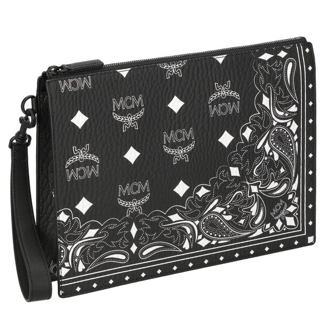 エムシーエム Mode Creation Munich(MCM) バッグ アレンミディアム クラッチバッグ スリム 薄型 MXZDATA08 BK001 BLACK クラッチ セカン