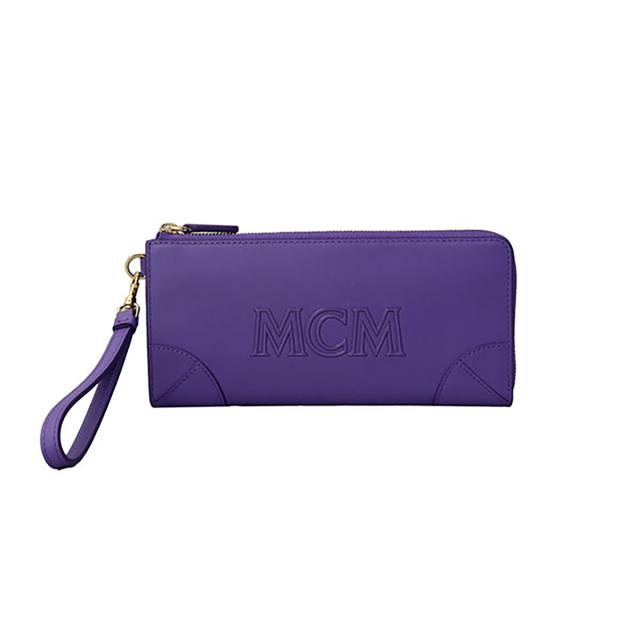 エムシーエム Mode Creation Munich(MCM) 財布 長財布 L字ファスナー MYLDATA04 UQ001 PASSION FLOWER パープル系 長財布 レザー ブラン