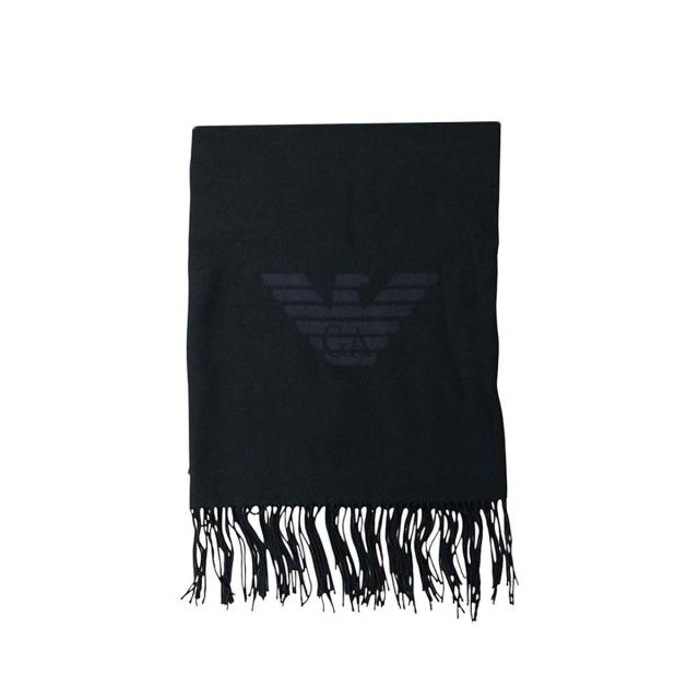 エンポリオアルマーニ EMPORIO ARMANI マフラー ストール 625214-CC318-00020 メンズ ブラック マフラー ブランド 防寒 人気 贈り物 おし