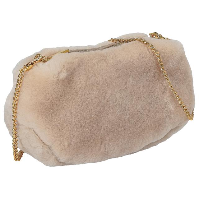 オウレンティ AULENTTI バッグ ショルダーバッグ 斜めがけバッグ ミニショルダー ミニバッグ BO-765222-SH TAU トープ 毛皮 シープ 斜め