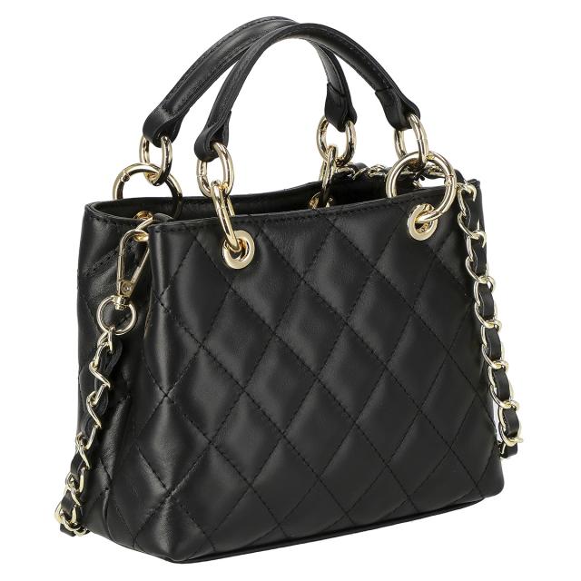 オウレンティ AULENTTI バッグ ハンドバッグ 2WAY ショルダーバッグ 肩掛けバッグ STAW24 407 SA/S28 レディース ブラック 本革 レザー