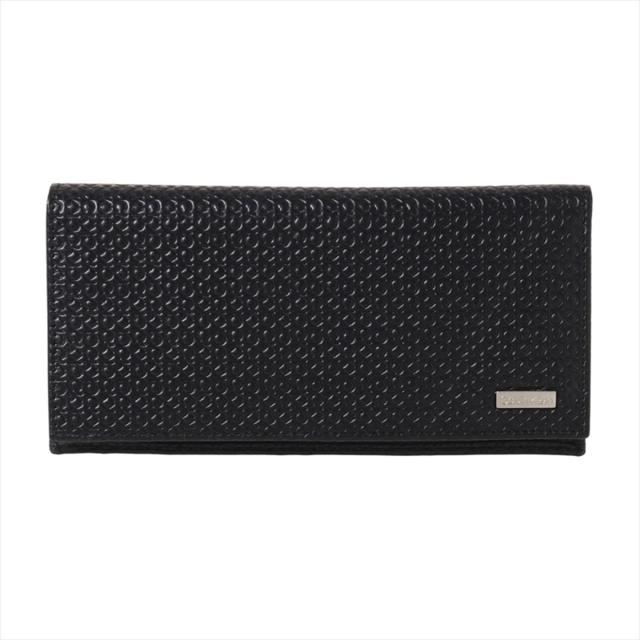 カルバンクライン  (CK) 財布  長財布 フラップ長財布 かぶせ 31CK190001 001 Black ブラック 二つ折り長財布 本革 レザー ロ