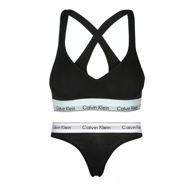 カルバンクライン  (CK) ブラジャー Tバック ショーツ セット スポーツ ジム 筋トレ 運動 無地 下着 QF1654+F3786 001 ck Tバ