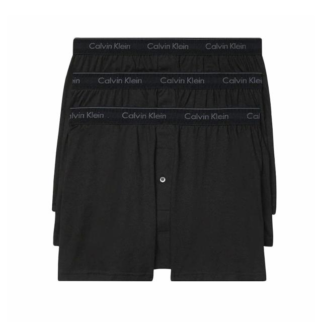 カルバンクライン  (CK) 下着 ニットトランクス ボクサー 3枚セット お買い得 パック 前開き NB4005 001 メンズ ブラック ト