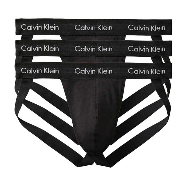 カルバンクライン  (CK) 下着 ジョックストラップ ケツワレ サポーター 3枚セット NB2623 001 メンズ ブラック ジョックスト