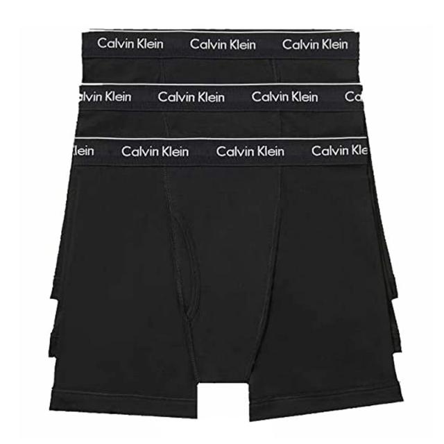 カルバンクライン  (CK) 肌着 ボクサーパンツ 前開き ロング コットン 綿 長め ロゴ 無地 3枚組 セット お買い得 NB4003 001