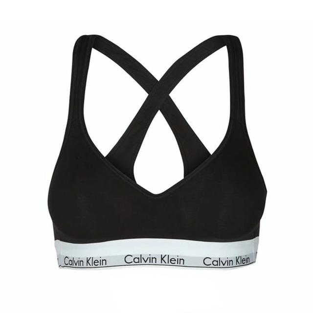 カルバンクライン  (CK) ブラレット ブラジャー ロゴ コットン ノンワイヤー カップ付き 下着 modern cotton QF1654 001 ck