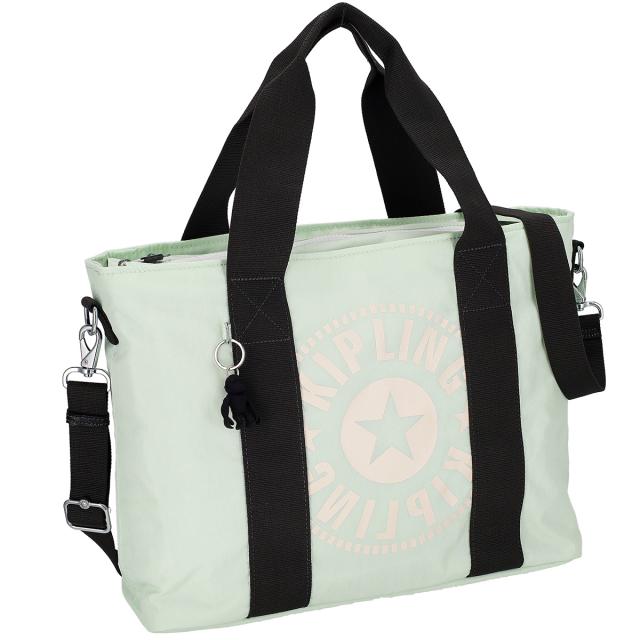 キプリング kipling バッグ 2WAY トートバッグ ショルダーバッグ 斜め掛けバッグ KI6168 M5M MINTA L ミンタエル グリーン+ブラック トー
