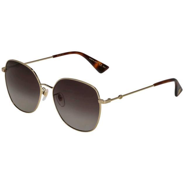 グッチ GUCCI サングラス アジアンフィット GG0415SK 002 ラウンド型 レディース ゴールド＋ブラウン系マーブルサングラス ブランド 人気