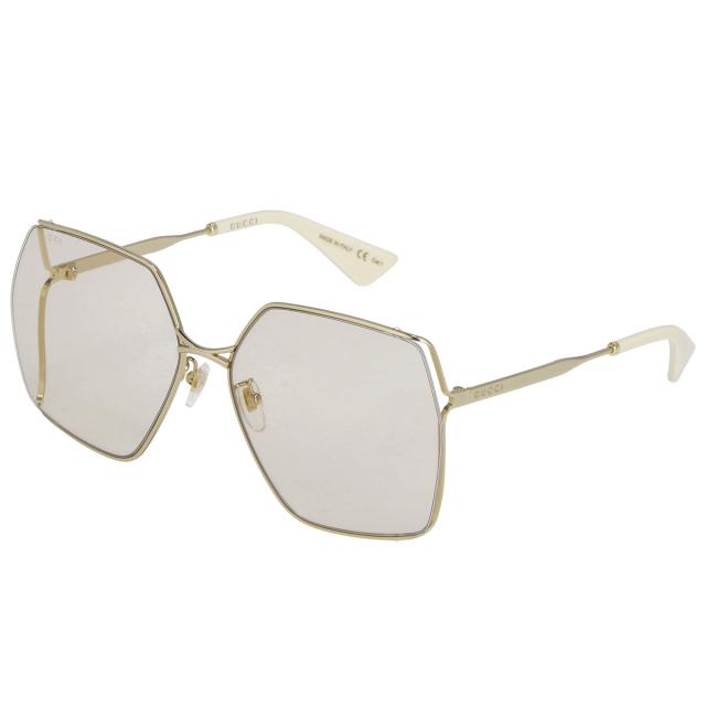 グッチ GUCCI サングラス GG0817S 005 スクエア型 レディース ゴールド系＋イエロー系サングラス ブランド 人気 プレゼントアイウェア リ