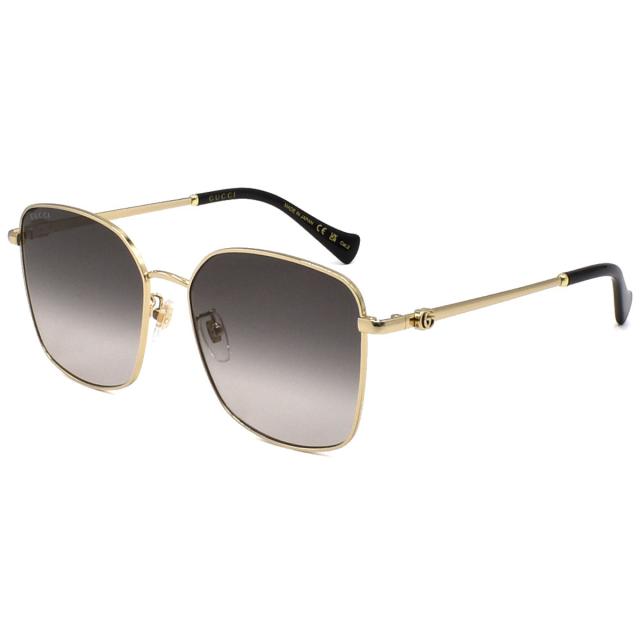 グッチ GUCCI サングラス アジアンフィット GG1146SK-001 UVカット アイウェア メンズ レディース ゴールド+グレー紫外線対策 サングラス