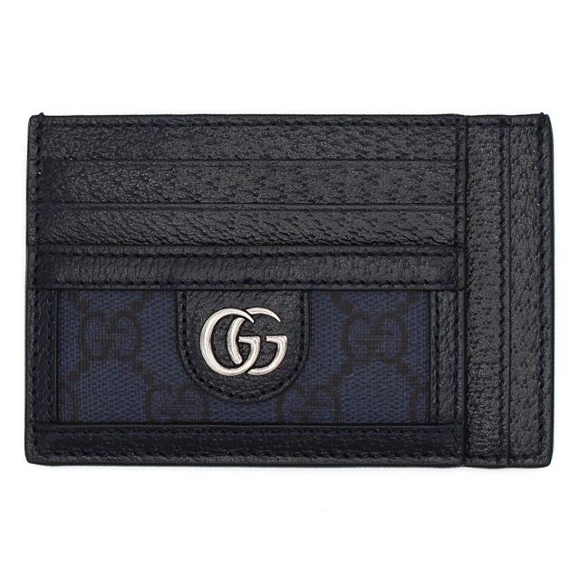 グッチ GUCCI カードケース 名刺入れ カードホルダー GGスプリーム キャンバス 732018 UULBN 4055 ダブルG メンズ ダークブルー カードケ