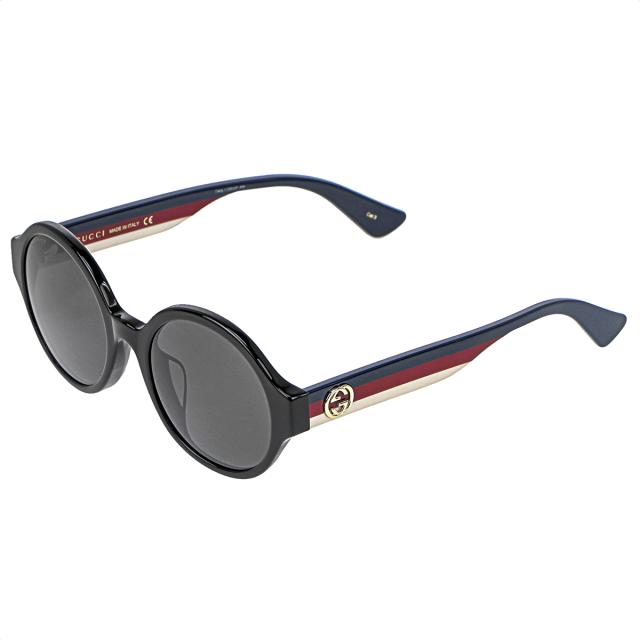 グッチ GUCCI サングラス UVカット アイウェア ラウンド GG0280SA 001 レディース ブラック+レッド メガネフレーム ブランド 眼鏡 フレー
