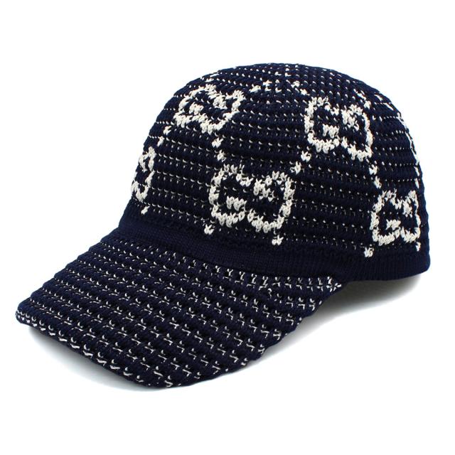 グッチ GUCCI キャップ ベースボールキャップ モノグラム 帽子 747331-4HAY7-4000 メンズ レディース ユニセックス ネイビー ブランド ベ