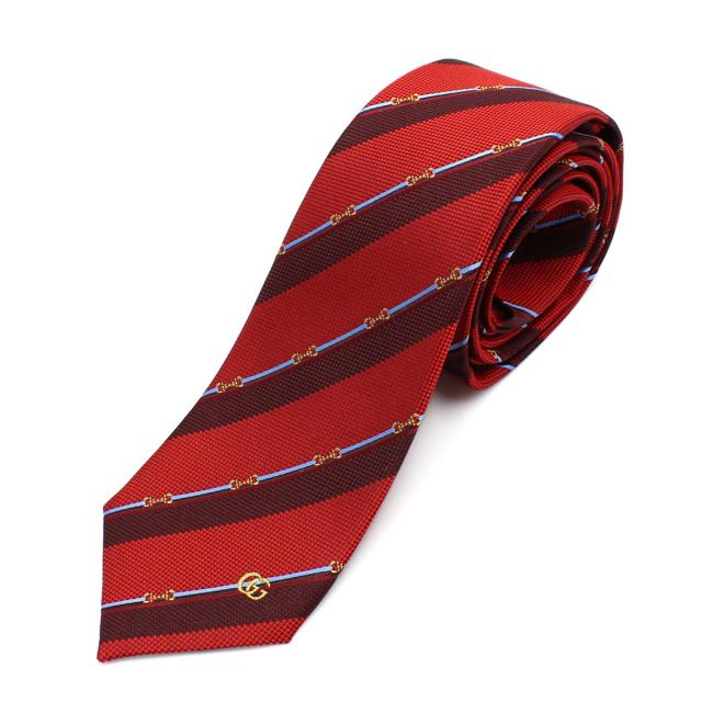 グッチ GUCCI ネクタイ TIE ホースビット シルクジャカード 765041-4EABA-6469 メンズ レッド系 ネクタイ ブランド おしゃれ 新品 プレゼ