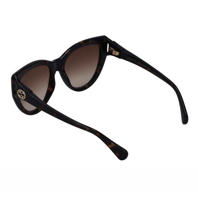 グッチ GUCCI サングラス アイウェア UVカット GG0877S-002 キャットアイ型 フォックス型 レディース ブラック+ブラウン 紫外線対策 サン グッチ GUCCI サングラス アイウェア UVカット GG0877S-002 キャット