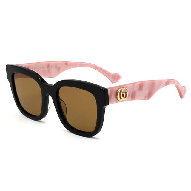 グッチ GUCCI サングラス アイウェア グローバルフィット GG0998S-005 ウェリントン型 レディース ブラック+ブラウン 紫外線対策 サング