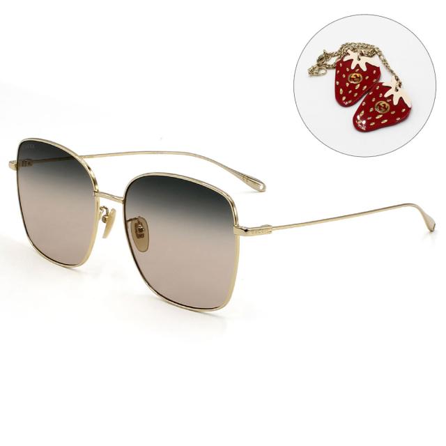 グッチ GUCCI サングラス アイウェア ノーズパット GG1030SK-005 スクエア型 レディース ゴールド+グレーグラデーションピンク 紫外線対