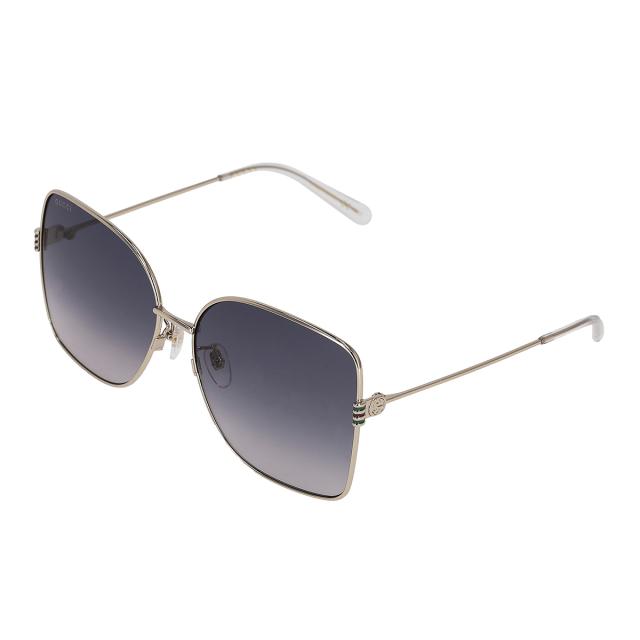 グッチ GUCCI サングラス アイウェア UVカット GG1282SA-002 スクエア型 レディース シルバー+パープル 紫外線対策 サングラス ブランド