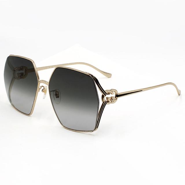 グッチ GUCCI サングラス アジアンフィット GG1322SA-001 バタフライ型 6角形 多角形 レディース ゴールド+グレーグラデーション 紫外線