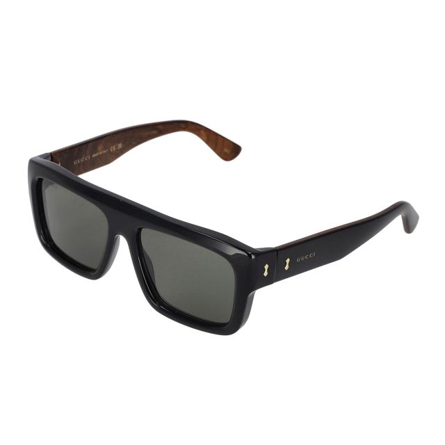 グッチ GUCCI サングラス アイウェア UVカット GG1461S-001 ウェリントン型 メンズ ブラック+グレー 紫外線対策 サングラス ブランド 人