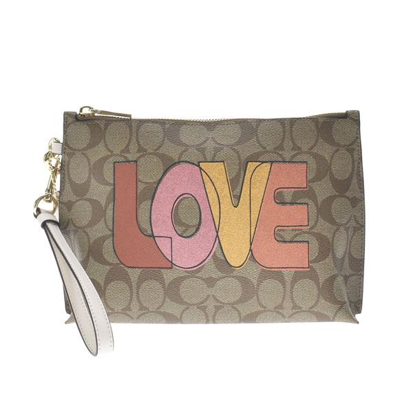 コーチ ファクトリー アウトレット COACH FACTORY ポーチ マルチケース コスメポーチ C2890 IMLOT カーキベージュ系+マルチカラー マルチケース 化粧ポーチ 大容量 ブランド プレゼント コーチアウトレット ブランド ポーチ 人気 コスメポーチ 大容量