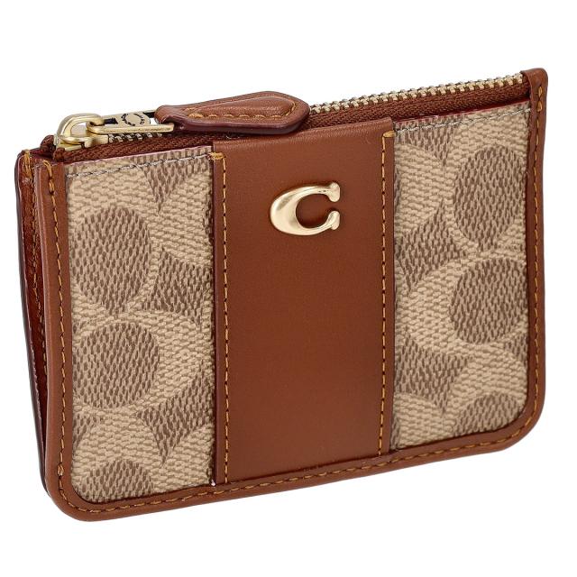 コーチ COACH カードケース 名刺入れ キーリング付き フラグメントケース ケース 小銭入れ CI185 B4NQ4 レディース タンラスト coa