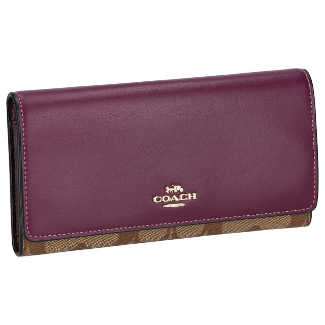 コーチ ファクトリー COACH FACTORY アウトレット 財布 長財布 C5966 IMRSF SIGNATURE SLIM レディース カーキ系+パープル系 二つ折り長