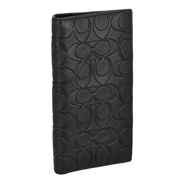 コーチファクトリー COACH FACTORY コーチアウトレット 財布 長財布 小銭入れなし CW356/BK/BK メンズ ブラック 本革 レザー 二つ折り長