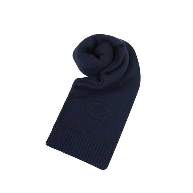 コーチ COACH マフラー ストール ウール混 CCL86-DEB レディース メンズ ユニセックス ディープブルー マフラー ブランド 防寒 人気 贈り