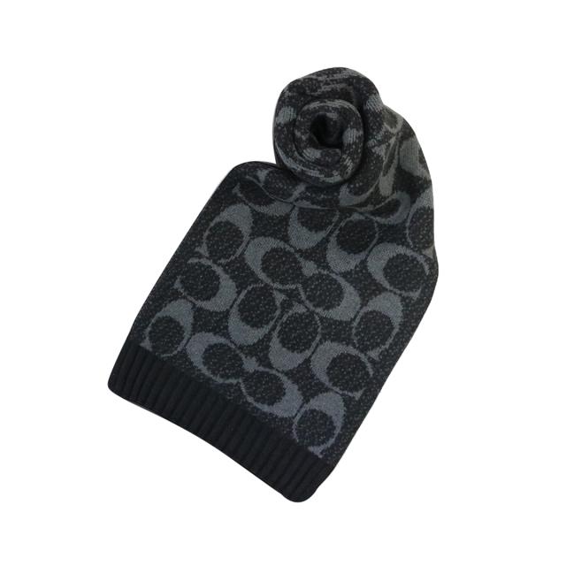 コーチ COACH マフラー ストール ウール混 COWC540471-001 レディース メンズ ユニセックス ブラック マフラー ブランド 防寒 人気 贈り