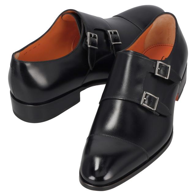 サントーニ SANTONI 靴 シューズ ローファー 革靴 ビジネスシューズ MCCR15006-JC6IO/BRN01 ダブルモンクストラップ メンズ ブラック 高