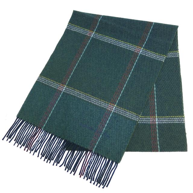 シャルルジョルダン CHARLES JOURDAN マフラ JR9865 622C-B 2019AW カシミア ストール チェック メンズ レディース グリーン+マルチ マフ