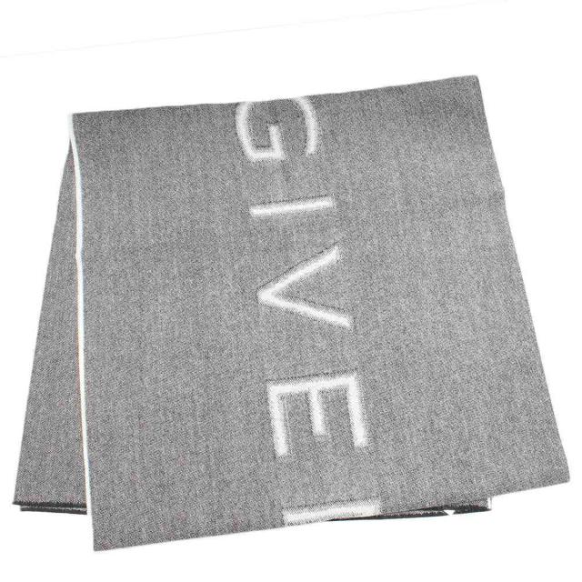 ジバンシィ GIVENCHY マフラー GV4518 J4431 1 ロゴ ウール スカーフ ストール メンズ レディース グレーマフラー ブランド クリスマス