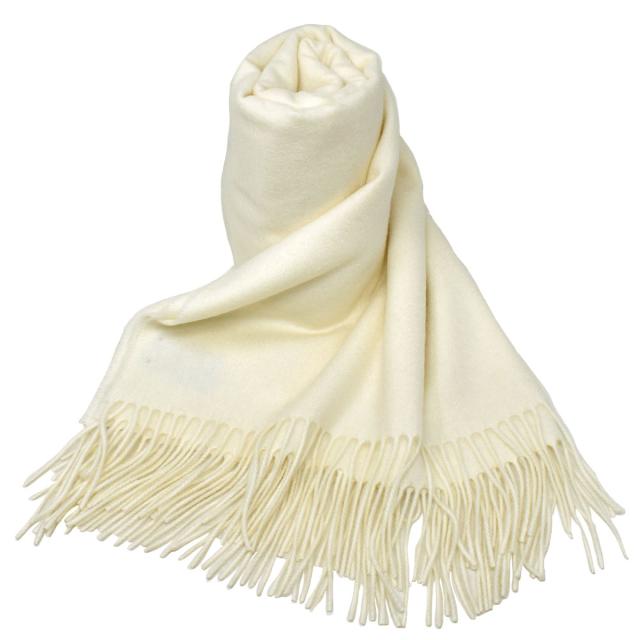 ジョンストンズ Johnstons マフラー WA000056SA0000 22 無地 カシミヤ ストール 大判 メンズ レディース WHITE ホワイト 白メンズ マフラ
