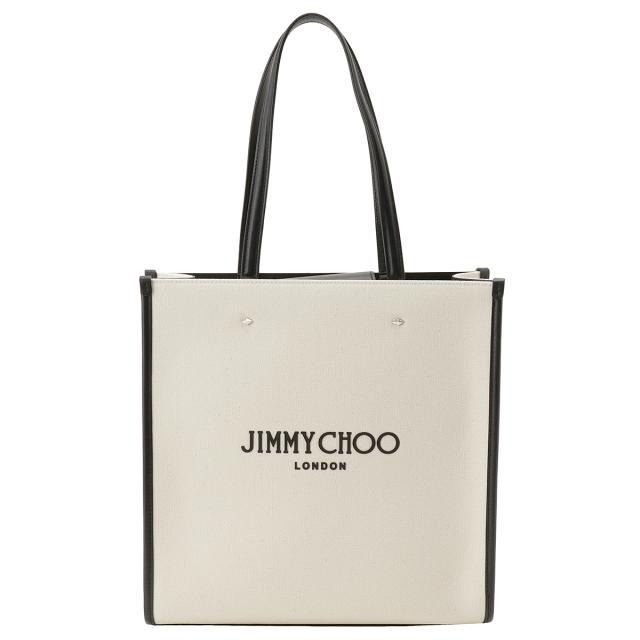 ジミーチュウ JIMMY CHOO バッグ トートバッグ キャンバス ミディアム bbjm00226l N/S TOTE M CZM NATURAL BLACK SILVER トート 人気 ブ
