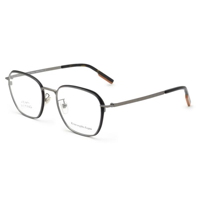 ゼニア ZEGNA メガネ 眼鏡 フレームのみ アジアンフィット EZ5210-D/V 012 52 ウェリントン型 メンズ マットダークシルバー メガネフレー