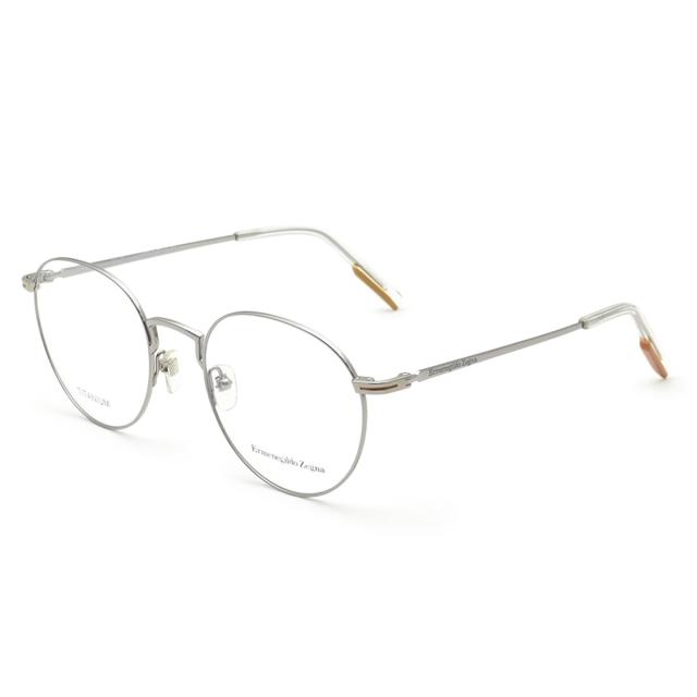 ゼニア ZEGNA メガネ 眼鏡 フレームのみ ノーズパッド EZ5221/V 016 51 ボストン型 メンズ シルバー メガネフレーム ブランド 眼鏡 フレ
