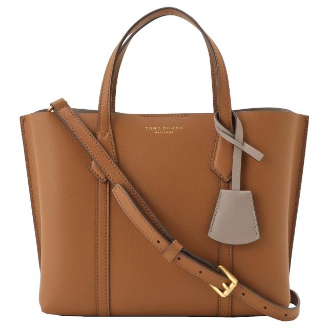 トリーバーチ TORY BURCH ハンドバッグ ショルダーバッグ 81928 905 PERRY SMALL TRIPLE-COMPARTMENT TOTE LIGHT UMBER ブラウン系斜め掛