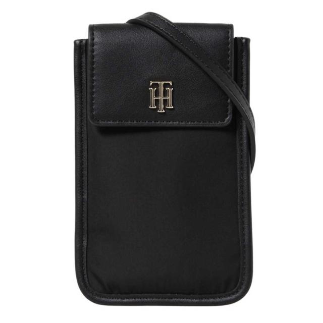 トミーヒルフィガー   フォンケース スマホショルダー ショルダーバッグ AW0AW11158 BDS ブラック 黒斜め掛けショル