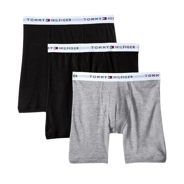 トミーヒルフィガー   ボクサーパンツ 3枚セット お買い得 パック 下着 09TE001 099 メンズ グレー+ブラック 綿 コットン