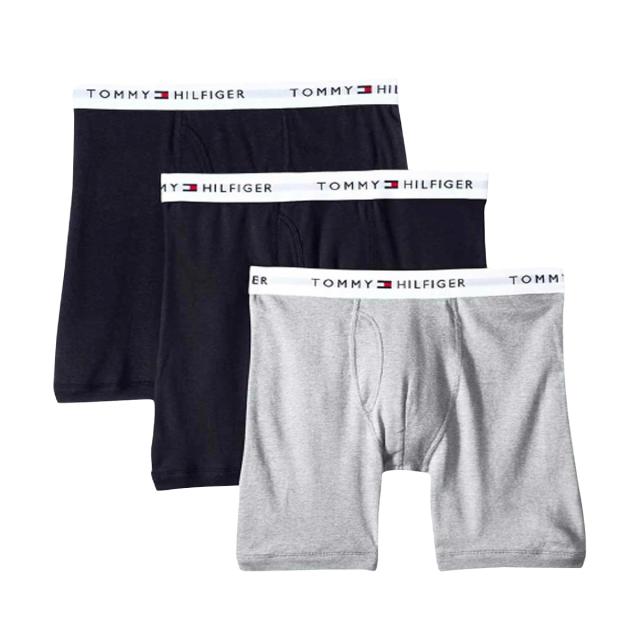 トミーヒルフィガー   ボクサーパンツ 3枚セット お買い得 パック 下着 09TE001 410 メンズ ネイビー+グレー 綿 コットン
