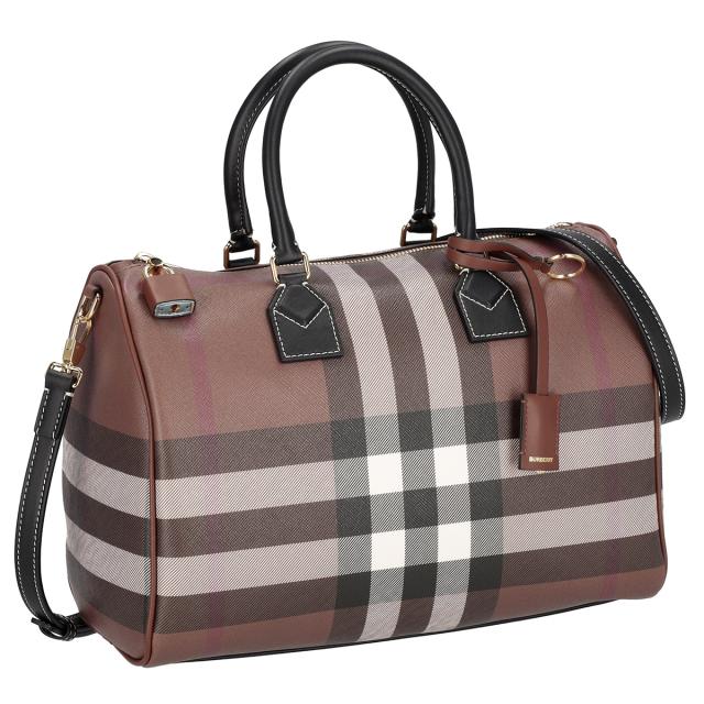 バーバリー BURBERRY バッグ ミニボストン 2WAY ショルダーバッグ 肩掛けバッグ 8069662 A9011 ミディアム チェック ボウリングバッグ ハ