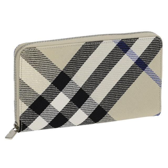 バーバリー BURBERRY 財布 長財布 ラウンドファスナー長財布 小銭入れ付き 8087323 A3888 メンズ ライケン グレー系 二つ折り長財布  ブ