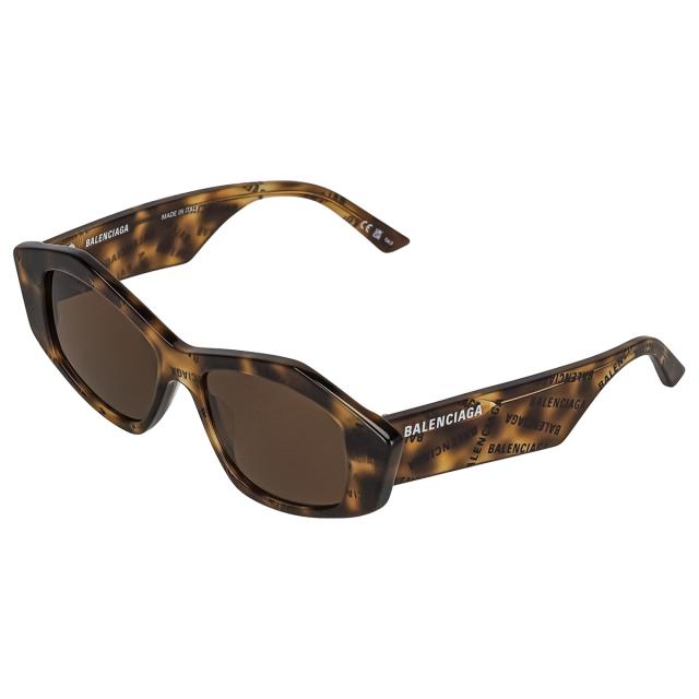 バレンシアガ BALENCIAGA サングラス アイウェア 多角形 五角形 ペンタゴン型 BB0106S 005 レディース ブラウン系 紫外線対策 サングラス