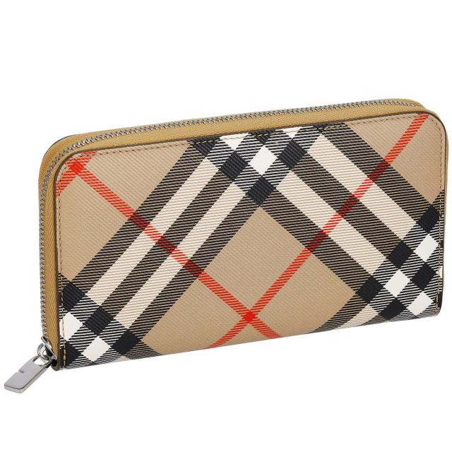 バーバリー BURBERRY 財布 長財布 ラウンドファスナー長財布 小銭入れ付き 8091923 A2021 メンズ ベージュ+ブラウン+マルチカラー 二つ折