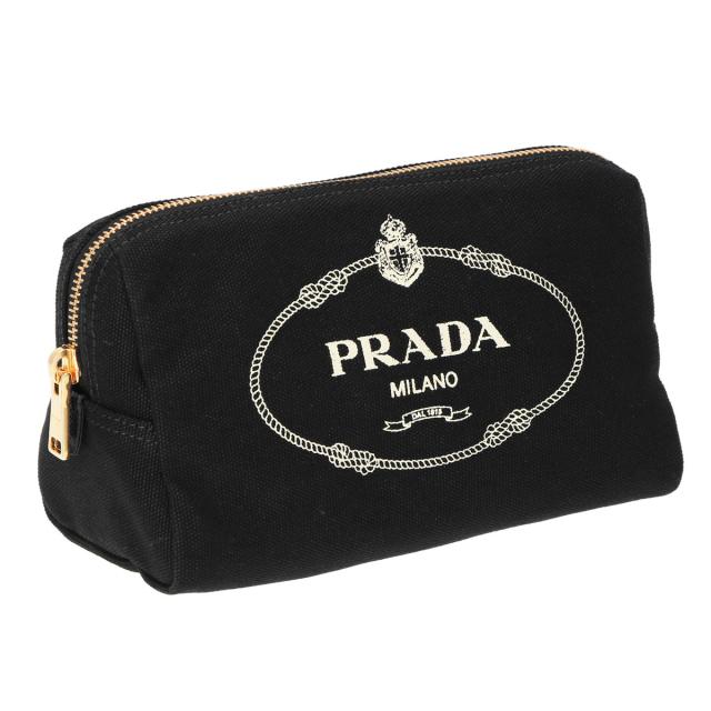 プラダ PRADA ポーチ コスメポーチ メイクポーチ トラベルポーチ PR-1NA693CANAPALOG-NE TA レディース 小物入れ ブラックメイクポーチ