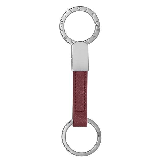 ブルガリ BVLGARI キーリング キーホルダー 283701 BR/ME メンズ ブラウンレッド系 レザー キーリング ブランド おしゃれ プレゼント 彼