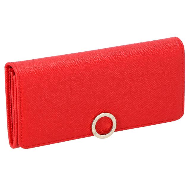 ブルガリ BVLGARI 財布 長財布 フラップ式長財布 かぶせ 小銭入れ付き 288180 BB ブルガリブルガリ レディース レッド 二つ折り長財布 ブ
