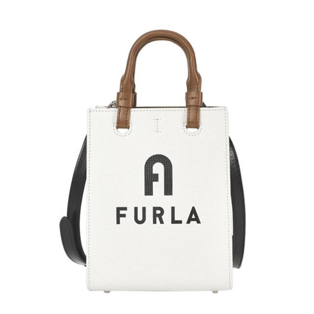 フルラ FURLA ハンドバッグ ショルダーバッグ WB00729 BX1230 1843S VARSITY STYLE MINI TOTE N/S MARSHMALLOW+NERO ホワイト系 furla ト